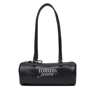 Tommy Jeans Handtasche Tommy Jeans Tjw Bold Script Shoulder Barrel AW0AW19055 Schwarz