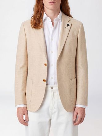 Lardini Blazer droit en laine et cachemire avec revers en pointe