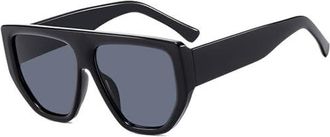 Generic Lunettes De Soleil Carrées Surdimensionnées De Style Urbain For Hommes Et Femmes, For La Plage, Les Vacances, Les Fêtes, Le Sport(Black)