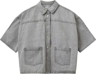 Sofie Schnoor Femme, Blouses et Chemises, Gris, Taille: 40 FR Melissa Denim Loose Fit Overshirt
