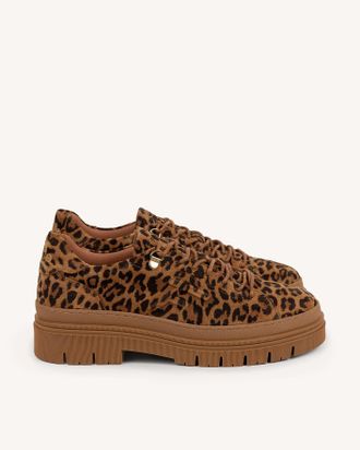 Faguo Chaussures en cuir et su&egrave;de l&eacute;opard