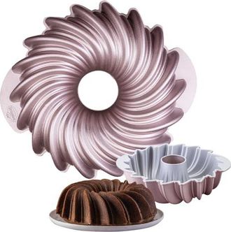 Dr. Oetker Creative Rundform Sun - Ø 24 x 8,5cm, 2100ml, Hochwertige Backform für Gugelhupf, Antihaftbeschichtung & PFAS-frei, Rose-Gold, Hitzebeständig bis +230