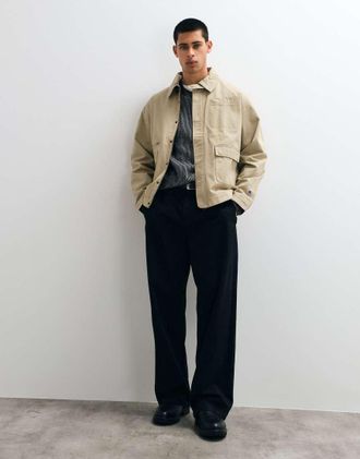 Champion Jacke mit durchgehendem Rei&szlig;verschluss in Taupe-Neutral