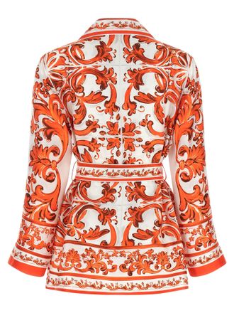 Dolce & Gabbana Womens Orange Silk Blouse