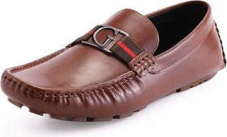 Guess Guess Mens Askers Loafer, Cognac, 7.5 US