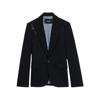 Zadig&Voltaire Femme, Vestes, Bleu, Taille: 40 FR Vavy Blazer