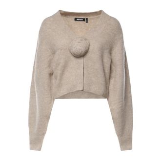 Rotate Strick-Cardigan mit Blumenmuster - - Knitwear - Damen - Beige - XS