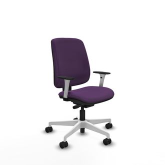 Piqueras y Crespo Alares Schreibtischstuhl mit wei&szlig;en und schwarzen Armlehnen. Ausgestattet mit Syncro/Traslack und eingespritztem Schaum. Mit Rollen von 65 mm Nylon. V