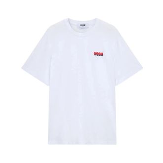 Msgm Logo Print T-shirt - - Tops - Herren - Wei&szlig; - L