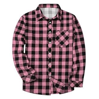 Generic DENGJIAMY Chemise boutonn&eacute;e &agrave; carreaux &agrave; manches longues pour homme - Style vintage et d&eacute;contract&eacute; - Pour les vacances et la plage - Col classique - V