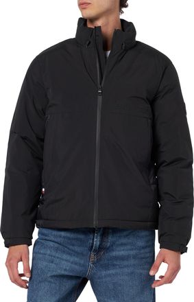 Tommy Hilfiger Herren Windbreaker Jacke Portland Mix wasserabweisend, Schwarz (Black), XS