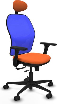 Piqueras y Crespo Ergonomischer 24-Stunden-Stuhl mit 3D-Armen, h&ouml;henverstellbare Lendenwirbelst&uuml;tze und festes Kopfteil, ausgestattet mit Syncro/Traslack und eingesprit