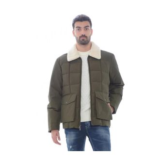 Woolrich Gesteppte Jacke mit Kunstfellkragen - - Jackets - Herren - Gr&uuml;n - M