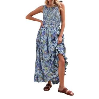 Generic Robes amincissantes 2026 pour femmes, robe d&eacute;t&eacute; 2025 pour femmes, robes d&eacute;t&eacute; d&eacute;contract&eacute;es, robes de plage petite soleil, XS-2XL, bleu ciel, L