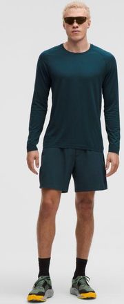 lululemon Pace Breaker Shorts ohne Liner f&uuml;r M&auml;nner - 18 cm - Gr&ouml;&szlig;e 2XL in Indochine Blue