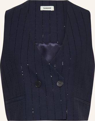 Sandro Sandro Blazerweste Mit Pailletten blau