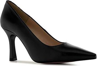 Andres Machado Escarpins élégants pour Femmes et Adolescentes en Cuir - Aurora - Chaussures Talons Aiguilles Bout Pointu - Cuir Noir, Taille EU 35