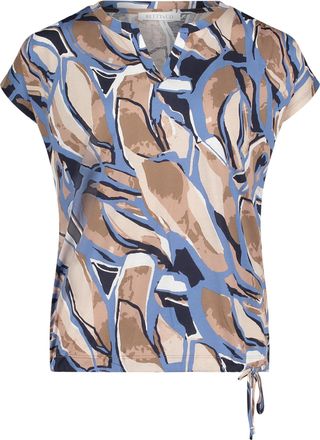 Betty & Co Damen Casual-Shirt mit Tunnelzug XL, Nature/Blue