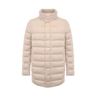 Herno Homme, Vestes, Beige, Taille: L Veste en soie et duvet avec col brod&eacute;