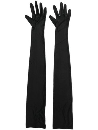 Alexandre Vauthier gants longs &agrave; design nervur&eacute; - Noir