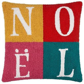 furn. Housse de Coussin Noelle Loop - Housse d&eacute;corative capitonn&eacute;e textur&eacute;e et audacieuse avec Slogan de No&euml;l Festif (Multicolore - 45x45cm)