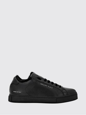 Philipp Plein Low-Top-Sneaker aus geh&auml;mmertem Leder mit Wollfutter