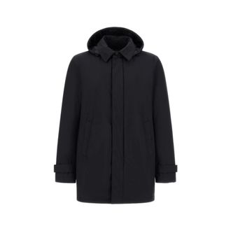 Herno Schwarzer Wasserdichter Parka Mantel Aw25 - - Jackets - Herren - Schwarzk - S