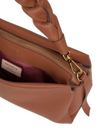 Coccinelle Womens Clutch Bag Cognac-Black Bovine Leather - Clutches Cognac/black