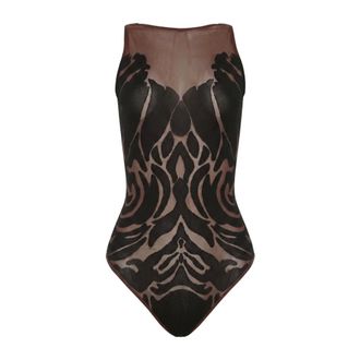 Wolford Femme, Tops, Multicolore, Taille: 36 FR Body &agrave; col droit motif rose Sheer-matt