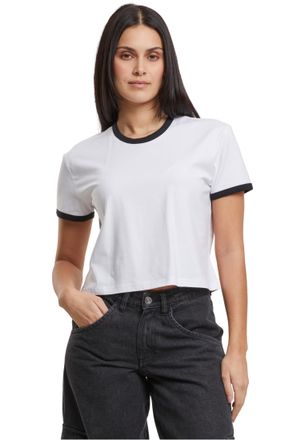 Urban Classics Ladies Contrast Retro T-Shirt White/Black, S