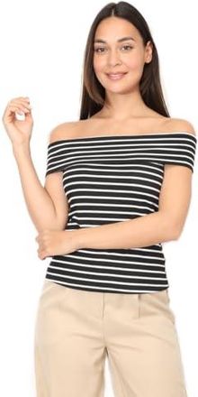 La Modeuse Top à col bardot et rayures