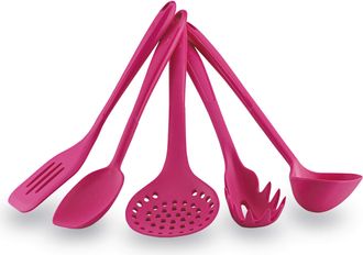 Kochblume Starter-Set - Flexwender & So&szlig;enl&ouml;ffel L & Schauml&ouml;ffel & Pastal&ouml;ffel & Sch&ouml;pfkelle L 5er Set | Premium-Silikon | Hitzbest&auml;ndig | Sp&uuml;lmaschinenfest | 