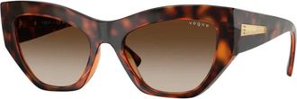 Vogue Eyewear Vogue, unisex, Accessoires, Brun, Taille: 53 MM Lunettes de Soleil Marron Dégradé Modèle Élégant