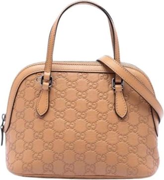 Gucci Sac bandouli&egrave;re en cuir gaufr&eacute; Pre-owned - Femme - Pre-owned - Brun - Taille: ONE Size