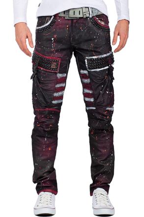 Cipo & Baxx Herren Jeans CD636-bans Bordeaux W32/L32