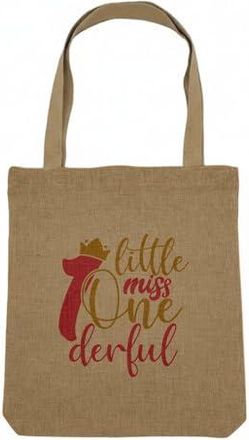 Fabulous Sac Shopping Tote Bag Aspect Lin - Little Miss One Derful Calligraphie Merveilleux Wonderful Maman M&egrave;re - Sac de Courses Toile Epaisse 360g Beige Natu