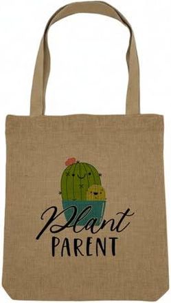 Fabulous Sac Shopping Tote Bag Aspect Lin - Plant Parent Plants Pot Gardening Cactus - Sac de Courses Toile Epaisse 360g Beige Naturel Cabas Port&eacute; Epaule Solid