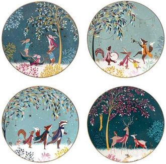 Sara Miller Woodland Tales Lot de 4 assiettes assorties