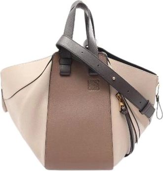 Loewe Pre-owned Hammock Small Leather 2way Bag - Femme - Pre-owned - Beige - Taille: ONE Size