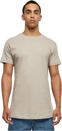 Urban Classics Homme Shaped Long Tee Manches Courtes Ourlet Arrondi Col Rond Basique Streetwear Minimaliste 100 Coton Jersey, Gris (Cloud 01325), XL EU