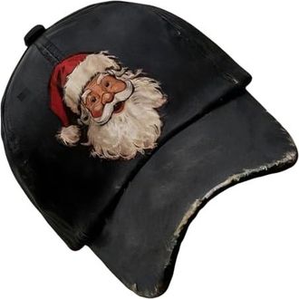 Generico Chapeau de Baseball de No&euml;l - Bonnet avec imprim&eacute; r&eacute;tro P&egrave;re No&euml;l, chapeaux de No&euml;l avec sangle &eacute;lastique r&eacute;glable pour femmes - pour hiver, course, c