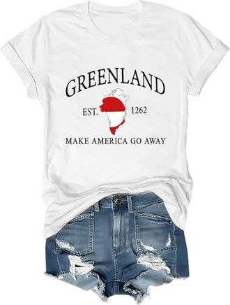 Generic Greenland T-shirt Make America Go Away pour homme et femme, blanc, XXL