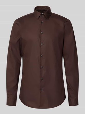 Jake*s Extralanges Slim Fit Business-Hemd mit Kentkragen