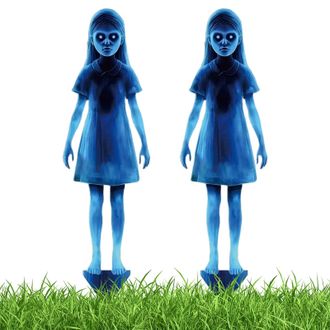 Generico Ghost Garden Stakes - 2 St&uuml;ck Halloween im Freien, gruselige Rasendekoration, gruseliger Eingangsakzent, attraktives Design des Terrorhofs, Dekoration