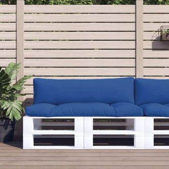 vidaXL Coussins de palette lot de 2 bleu tissu vidaXL639633