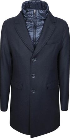 Herno Cappotto Lana Pettorina - Homme - Manteaux - Bleu - Taille: L