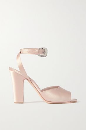 Manolo Blahnik Sandales En Satin À Ornements Elohbita 105 - Neutres