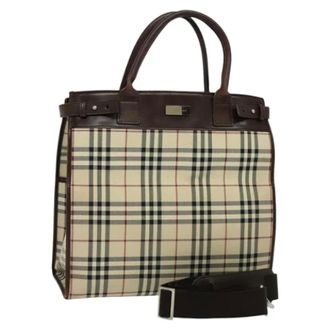 Burberry Pre-owned Toile sacs-main - Femme - Pre-owned - Beige - Taille: ONE Size