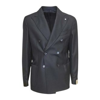 Luigi Bianchi Mantova Giacca Doppiopetto Modello 2686 - - Suits - Herren - Blau - 2XL