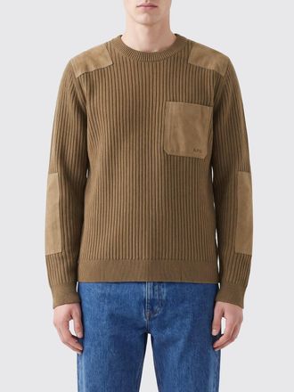 A.P.C. A. P.C. Rundhalspullover aus Schurwolle mit Aufn&auml;hern und Rippb&uuml;ndchen